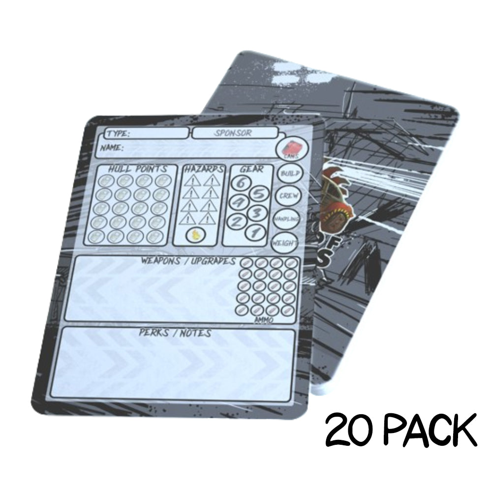 Gaslands Dry Erase Stat Cards – Hayland Terrain
