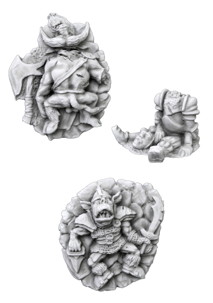 Dead Minotaur. Adventurer & Goblin - Fatal Fantasy – Hayland Terrain