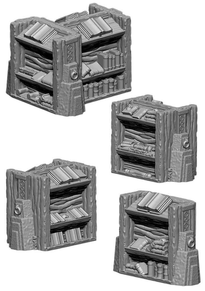 Fantasy Library Bookcases - Wood & Stone – Hayland Terrain