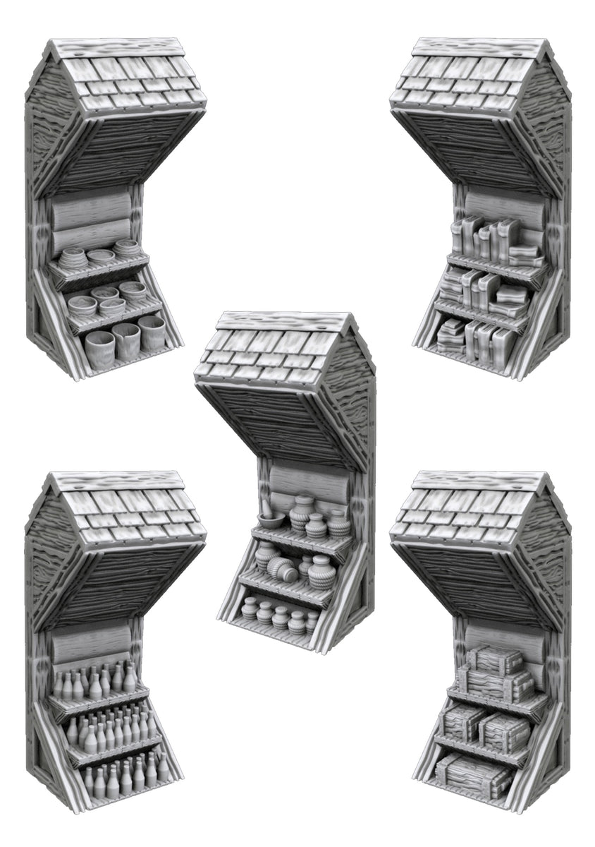 Fantasy Market - General Stall - Tall - 3D Printable – Hayland Terrain