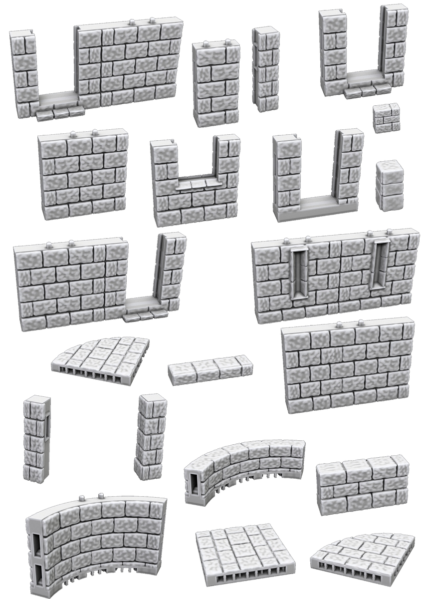 Castle Curved & Walls - OpenLock – Hayland Terrain